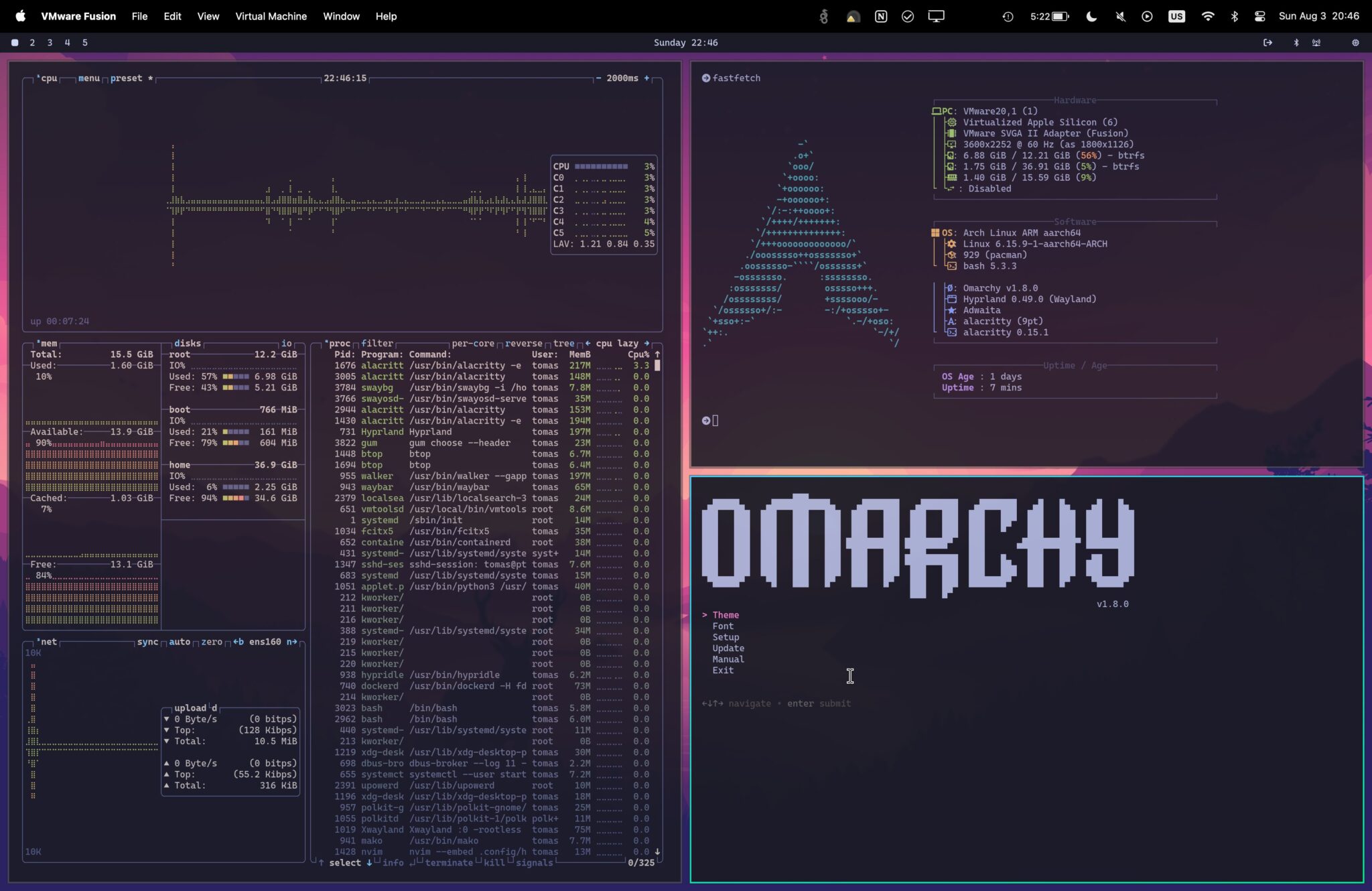 Omarchy on Apple Silicon (VMware Fusion) – Tomas Srnka