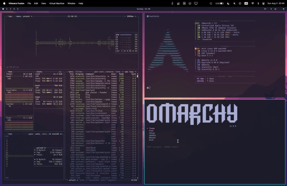 Omarchy on Apple Silicon (VMware Fusion) – Tomas Srnka